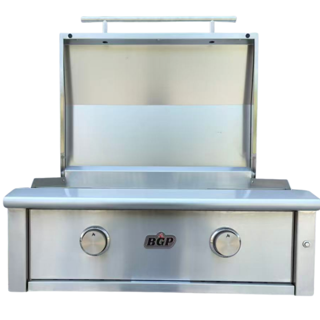 BGP 30″ Built-In Stainless Steel Griddle – Hinged Lid – BBQ Grill People