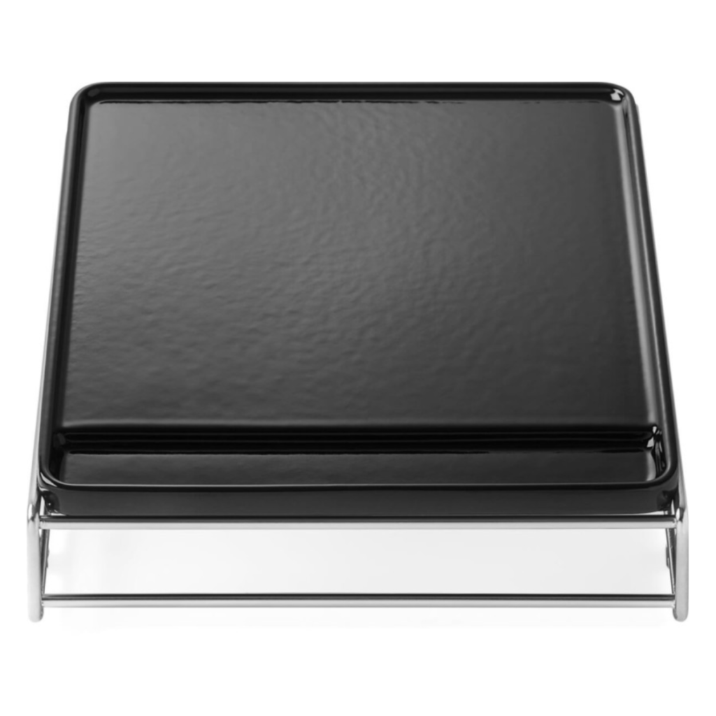 Porcelain-enameled Cast Iron Griddle with SS Rack for Small Sizzle Zone ...